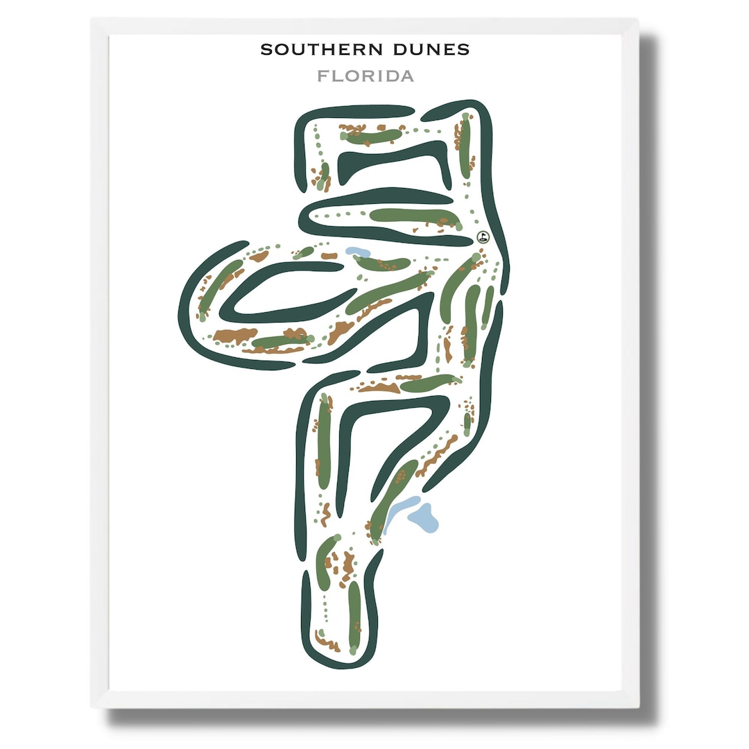 Southern Dunes Florida Golf Course Map Home Decor Golfer - Etsy