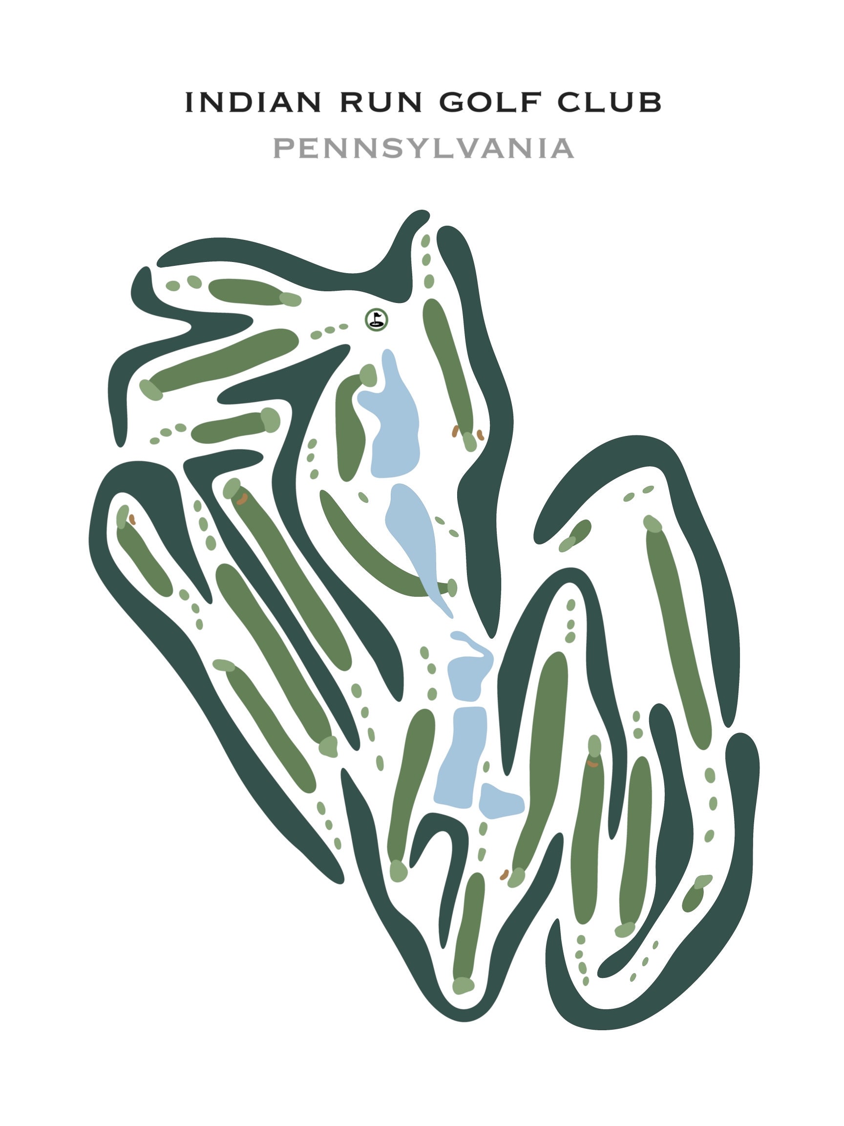 Indian Run Golf Club, PA Golf Course Map, Home Decor, Golfer Gift for ...