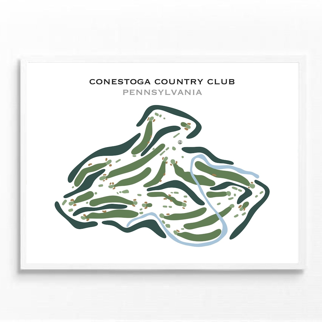 Conestoga Country Club, PA | Golf Course Map, Golf Map, Golfer Gift for ...