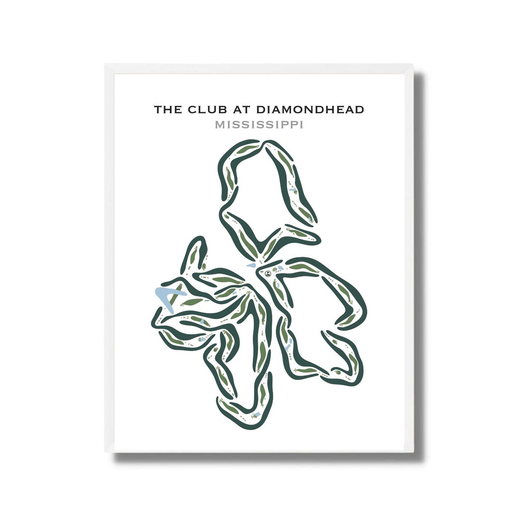 The Club at Diamondhead, MS | Golf Course Map, Golf Map, Golfer Gift ...