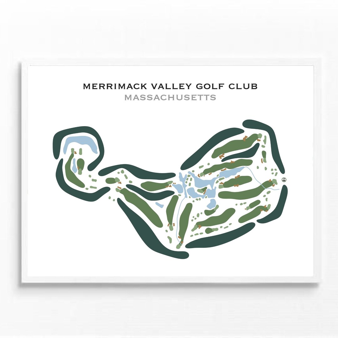 Merrimack Valley Golf Club, MA | Golf Course Map, Decor, Golfer Gift ...