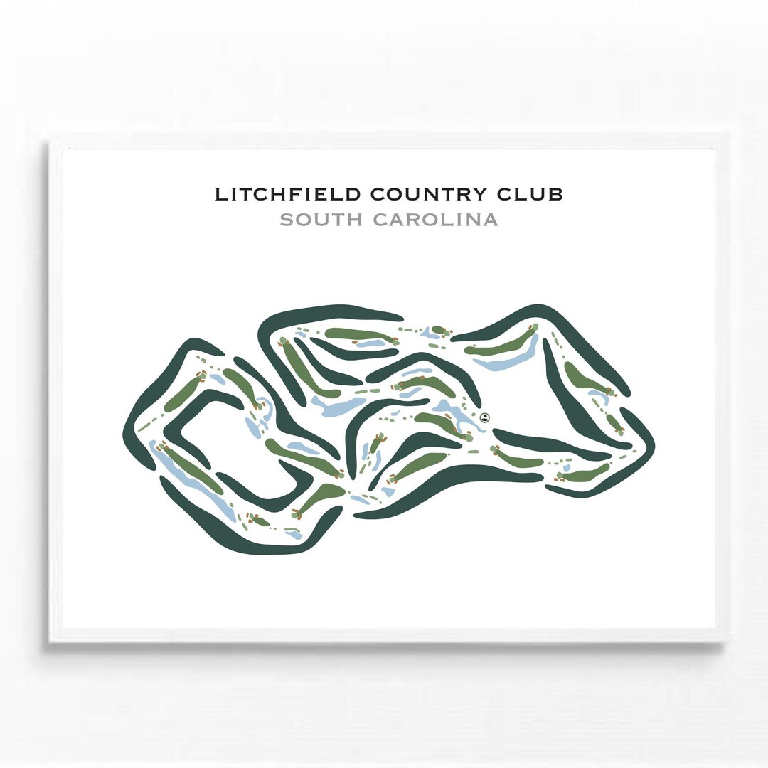 Litchfield Country Club, SC | Golf Course Map, Golf Map, Golfer Gift ...