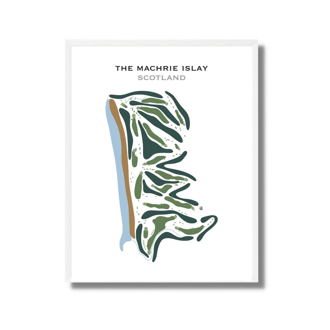 The Machrie Islay, Scotland | Golf Course Map, Golf Map, Golfer Gift ...