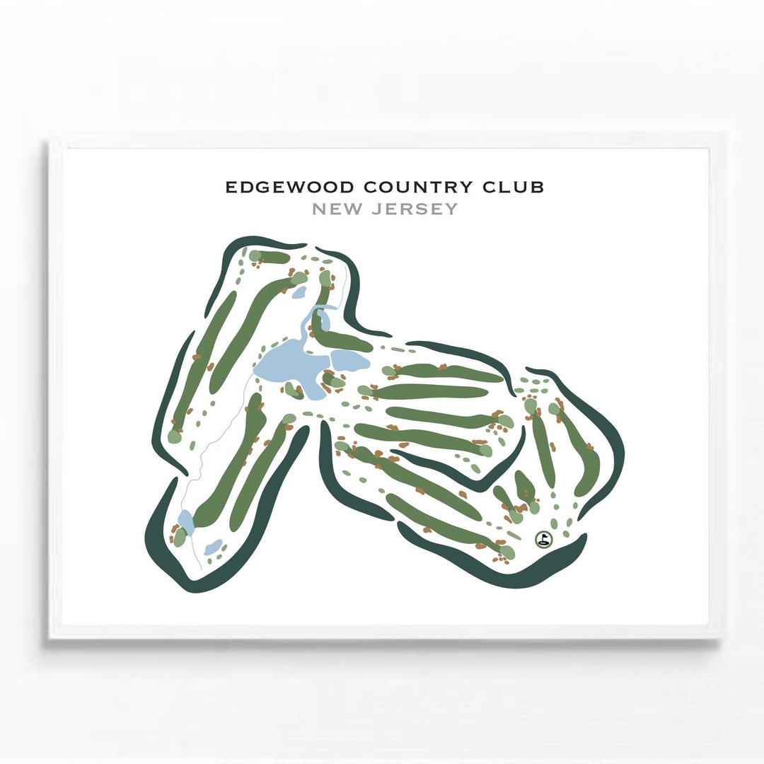 Edgewood Country Club NJ Golf Course Map Home Decor - Etsy