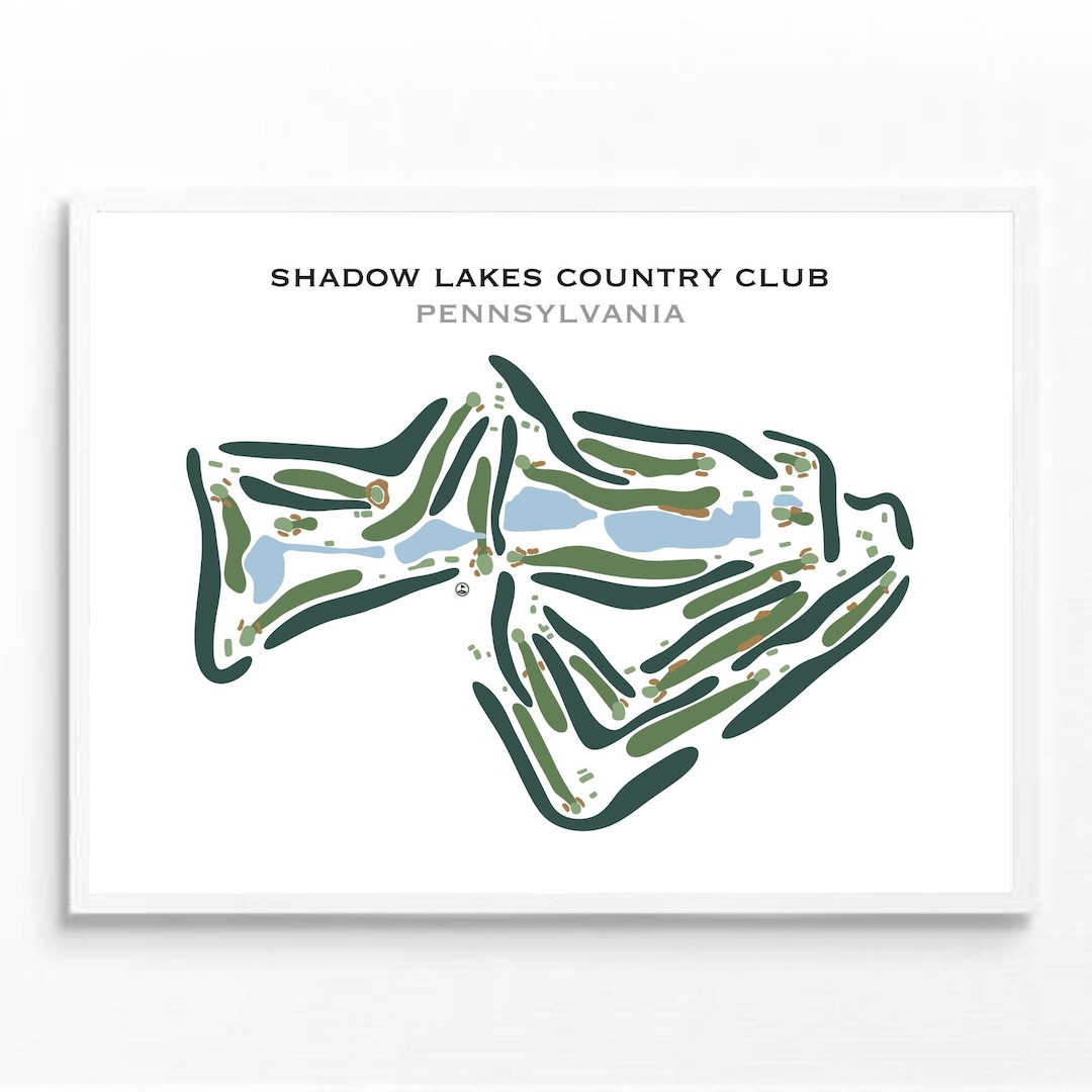 Shadow Lakes Country Club, PA Golf Course Map Wall Art, Golf Map Canvas ...