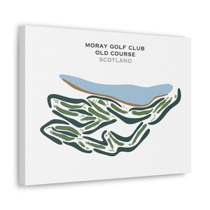 Moray Golf Club Old Course, Scotland | Golf Course Map, Golfer Gift for ...