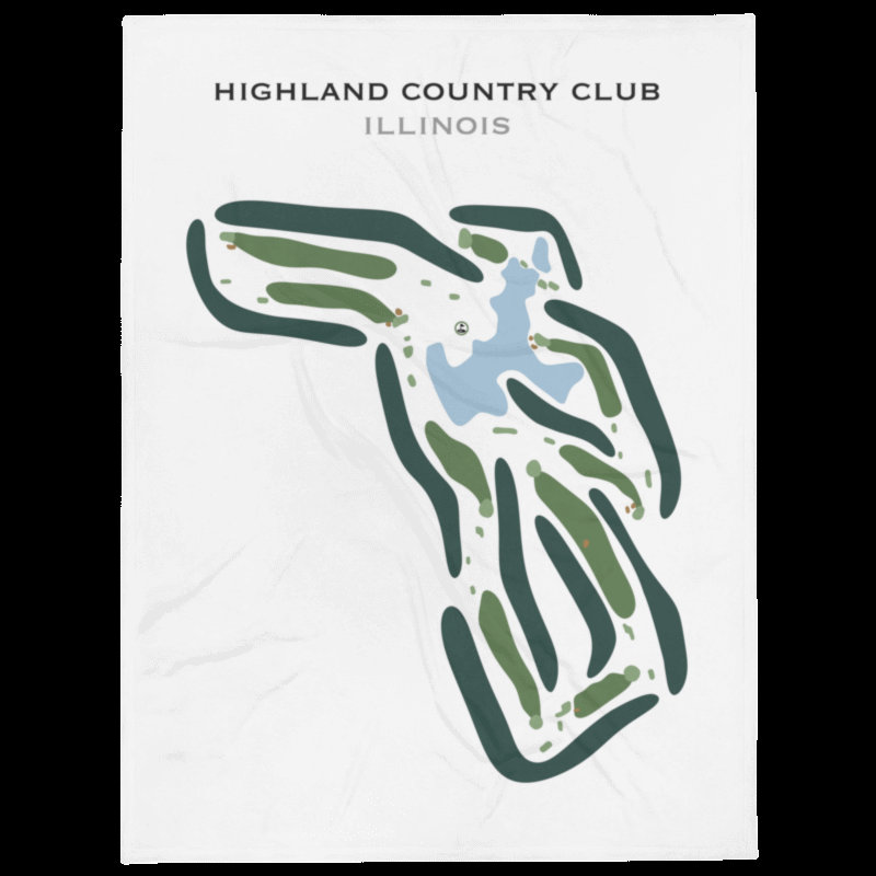 Highland Country Club, IL Golf Course Map, Home Decor, Golfer Gift for ...