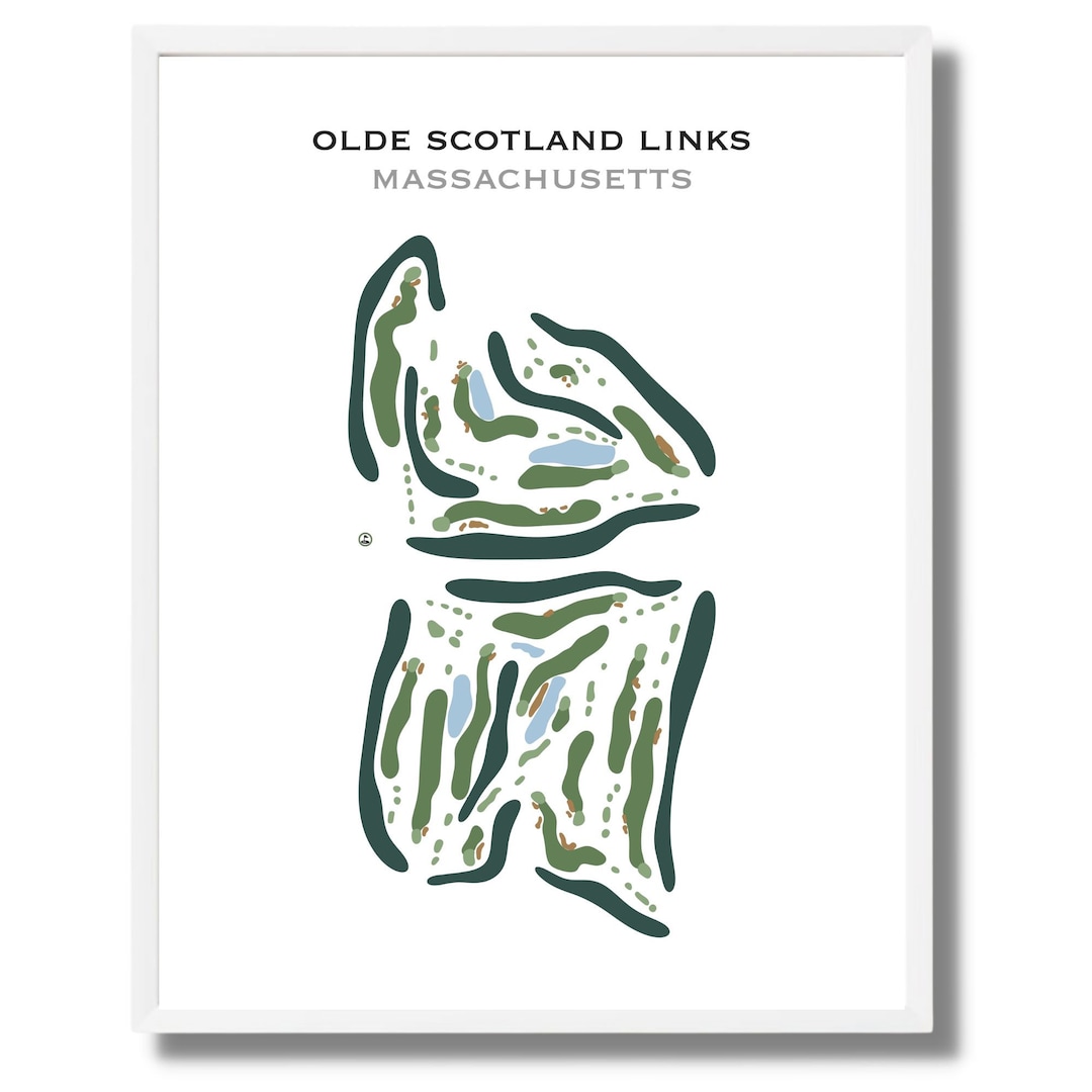 Olde Scotland Links MA Golf Course Map Home Decor Golfer - Etsy