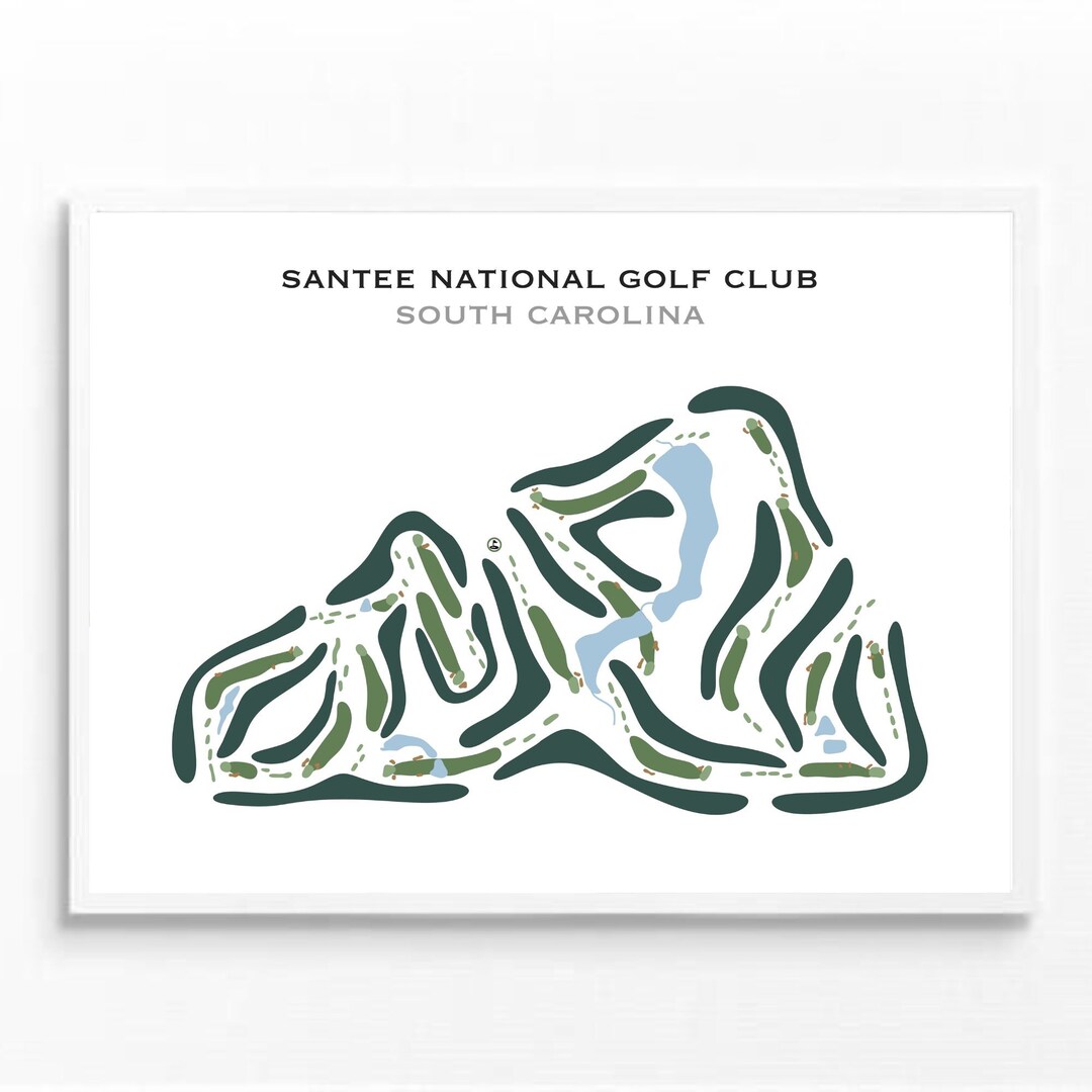 Santee National Golf Club, SC | Golf Course Map, Golf Map, Golfer Gift ...