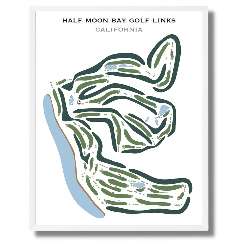 Half Moon Bay Golf Links CA Golf Course Map Home Decor - Etsy