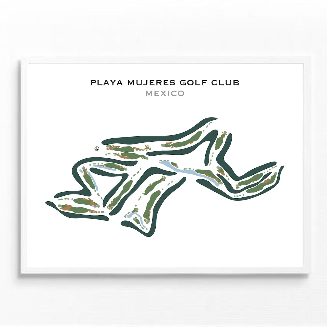 Playa Mujeres Golf Club, Mexico Golf Course Map Wall Art, Golf Map ...