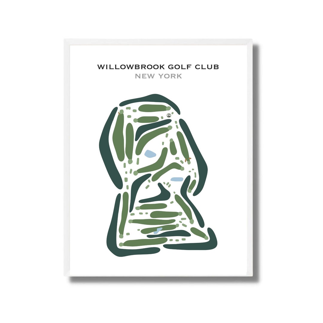 Willowbrook Golf Club, NY Golf Course Map Wall Art, Golf Map Canvas Art ...