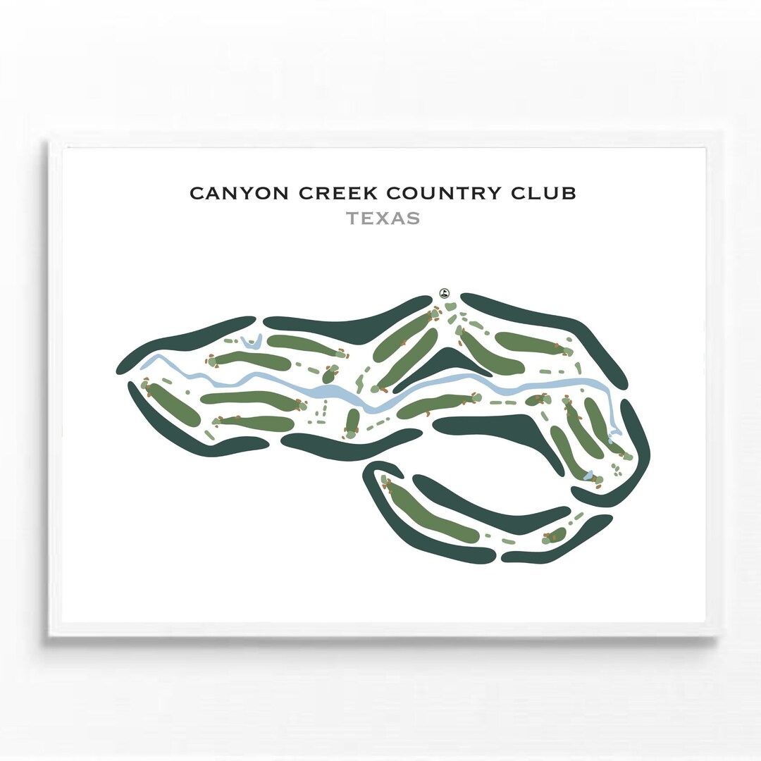 Canyon Creek Country Club, TX | Golf Course Map, Golf Map, Golfer Gift ...