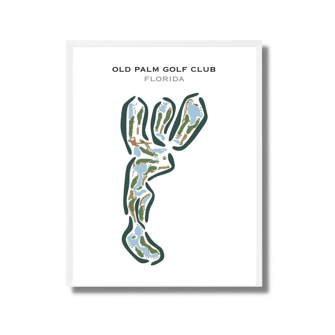 Old Palm Golf Club, Florida Golf Course Map Wall Art, Golf Map Wall ...