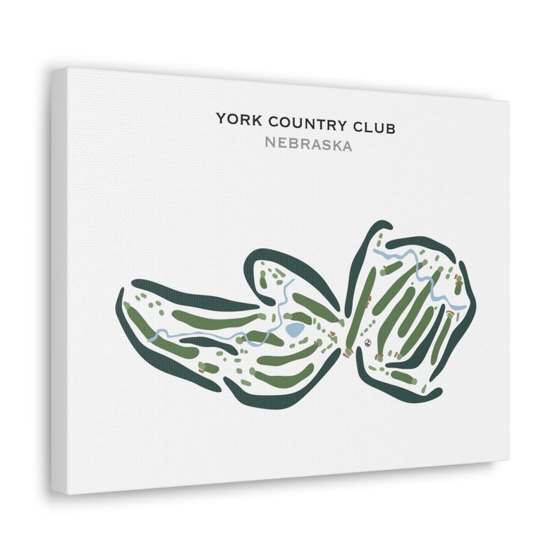 York Country Club, Nebraska | Golf Course Map, Golf Map, Golfer Gift ...