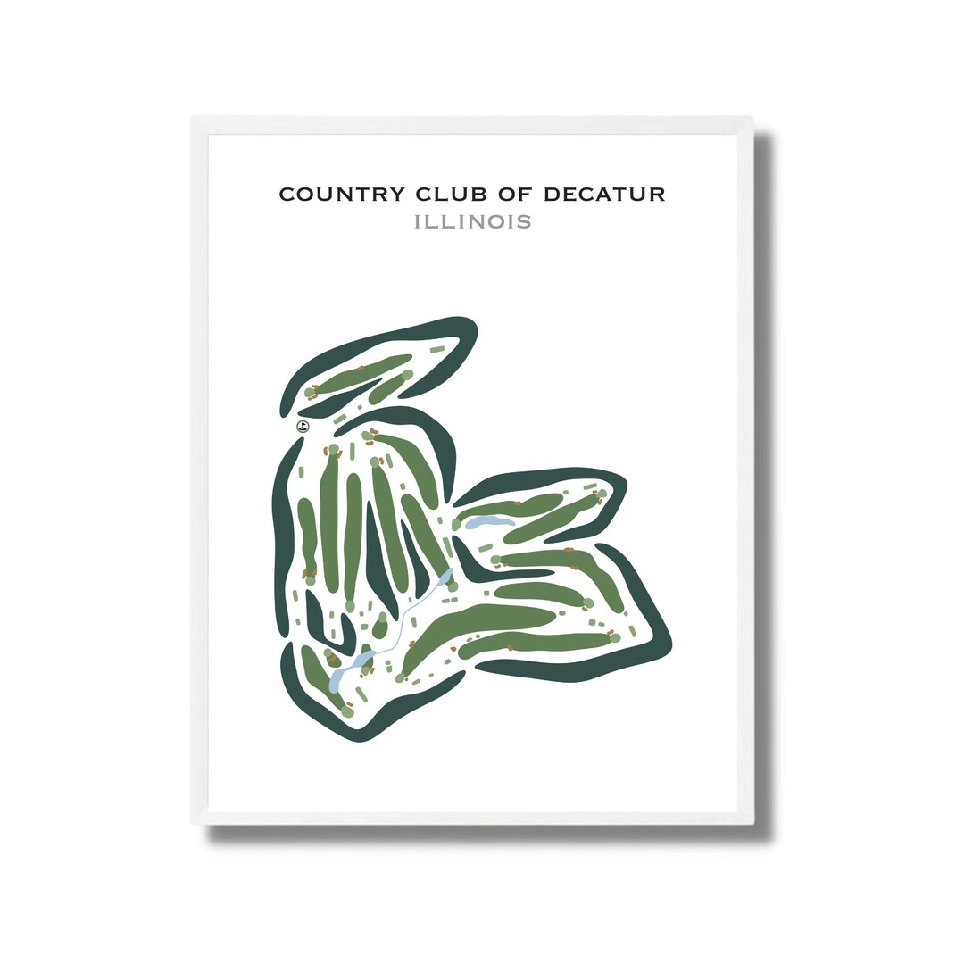 Country Club of Decatur, IL | Golf Course Map, Golf Map, Golfer Gift ...