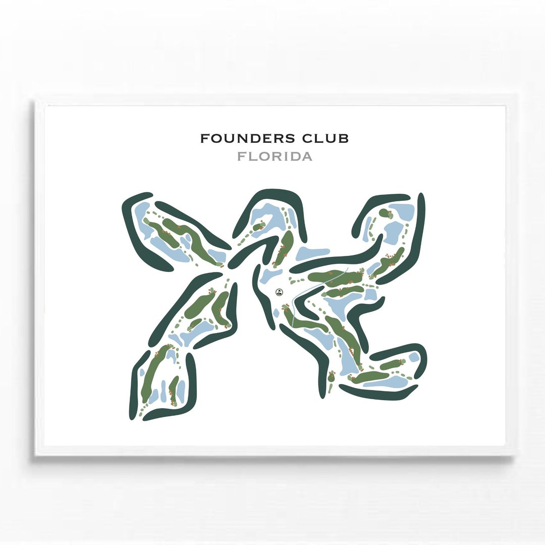Founders Golf Club, Florida | Golf Course Map, Golf Map, Golfer Gift ...