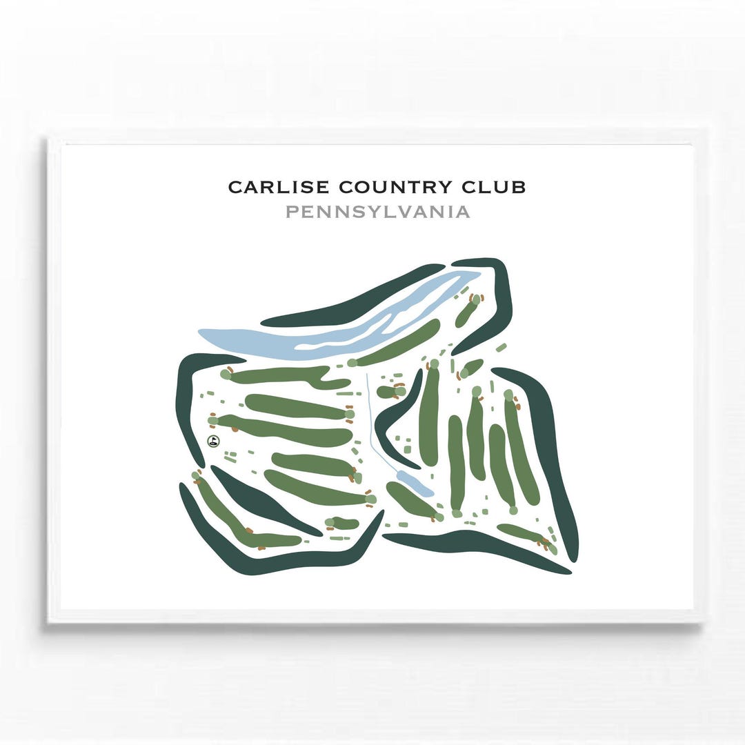 Carlisle Country Club, PA | Golf Course Map, Golf Map, Golfer Gift for ...