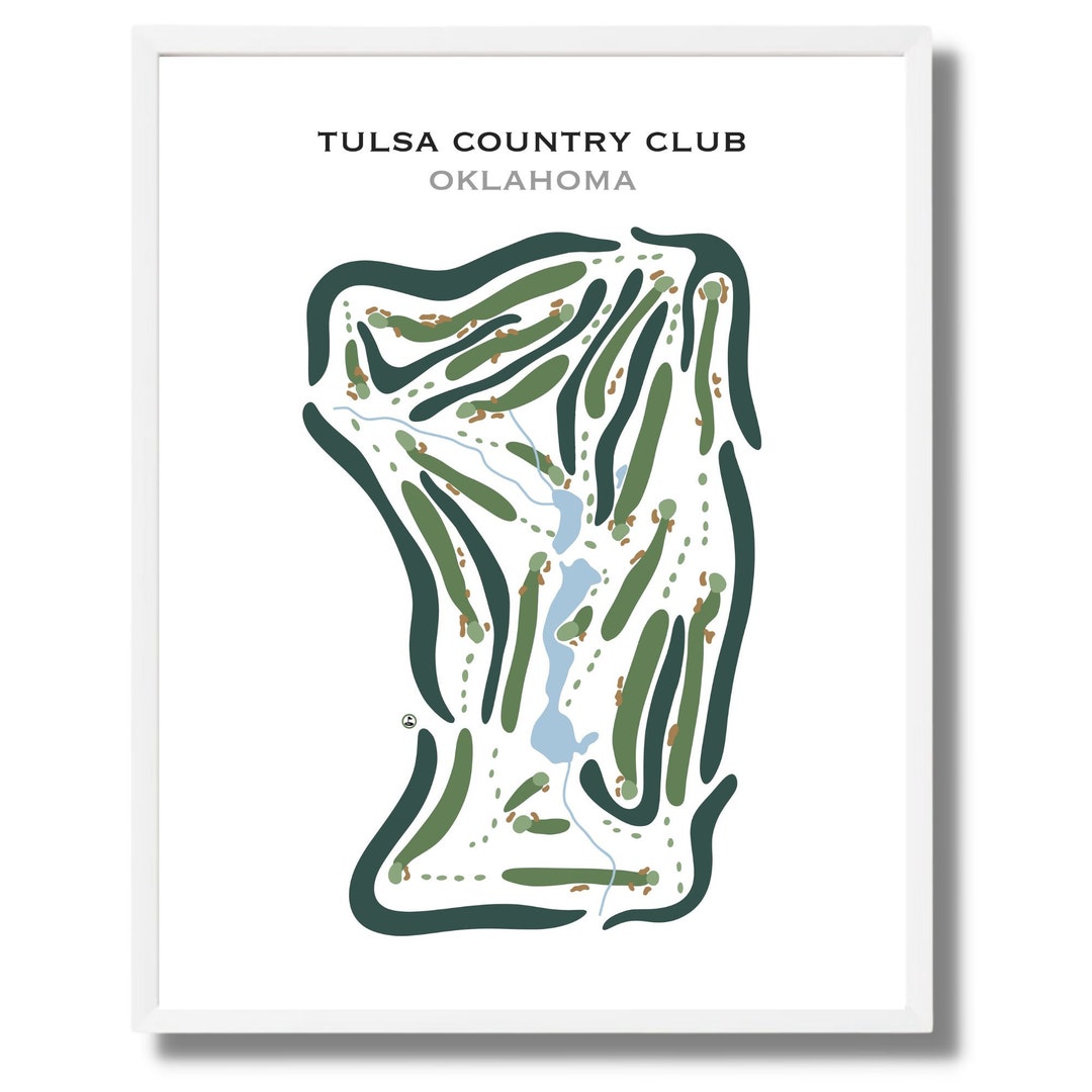 Tulsa Country Club, Oklahoma Golf Course Map, Home Decor, Golfer Gift for Him, Scorecard Layout ...