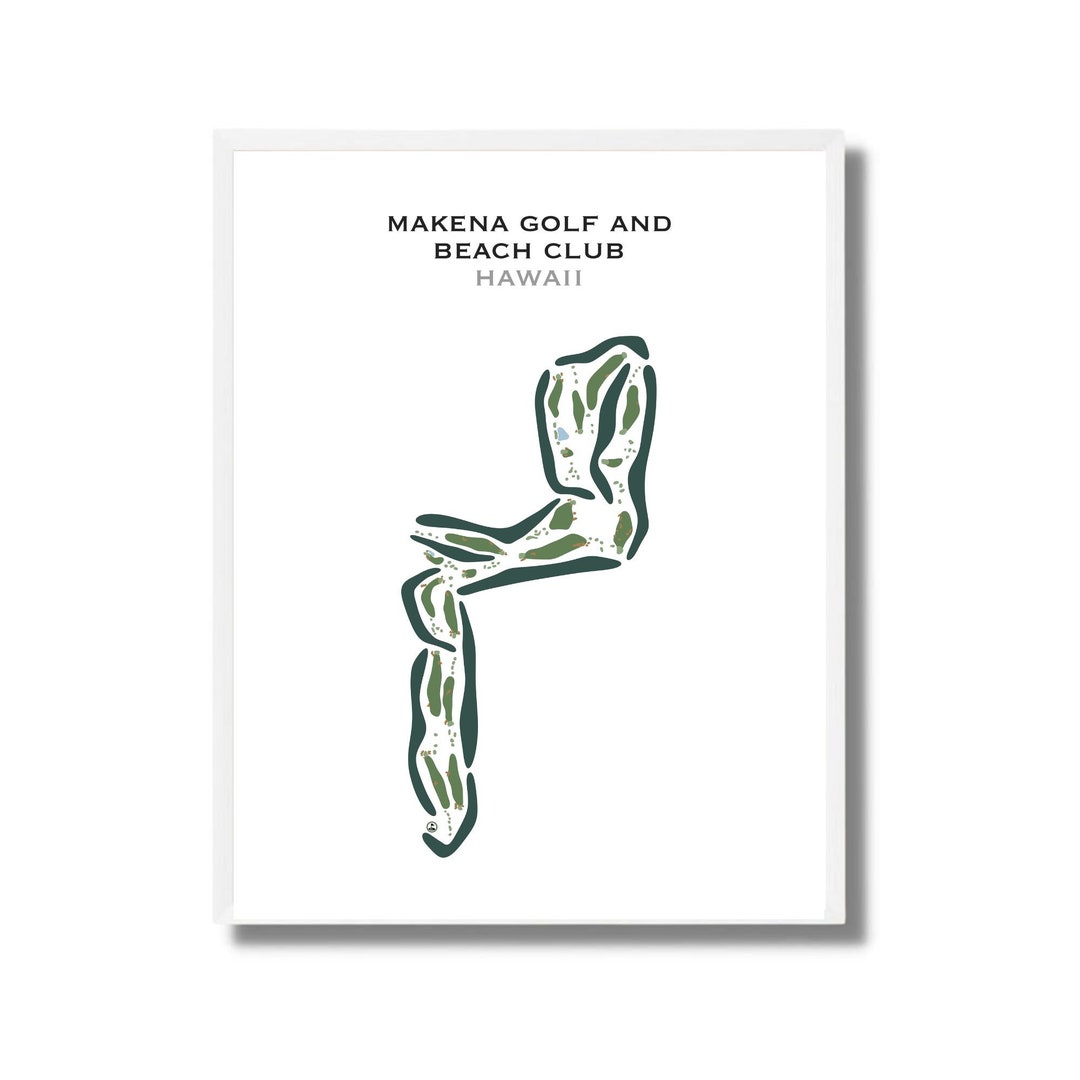 Makena Golf & Beach Club, HI | Golf Course Map, Golf Map, Golfer Gift ...