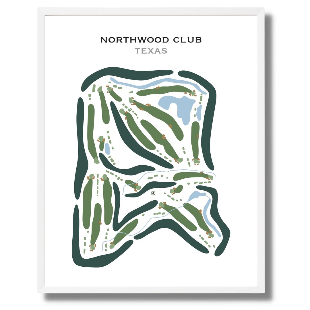 Northwood Club Texas Golf Course Map Home Decor Golfer - Etsy