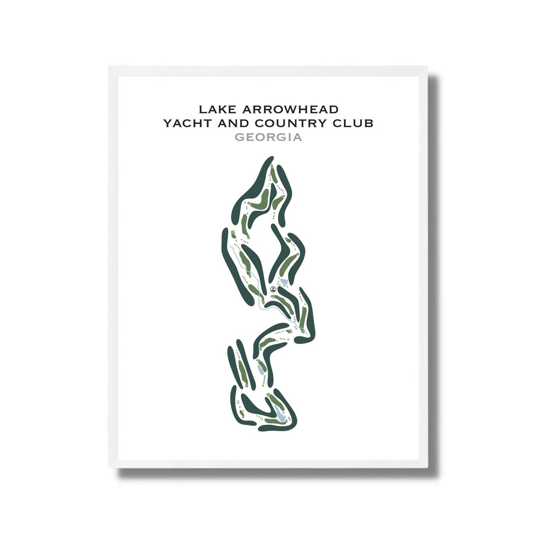 Lake Arrowhead Country Club, GA | Golf Course Map, Decor, Golfer Gift ...