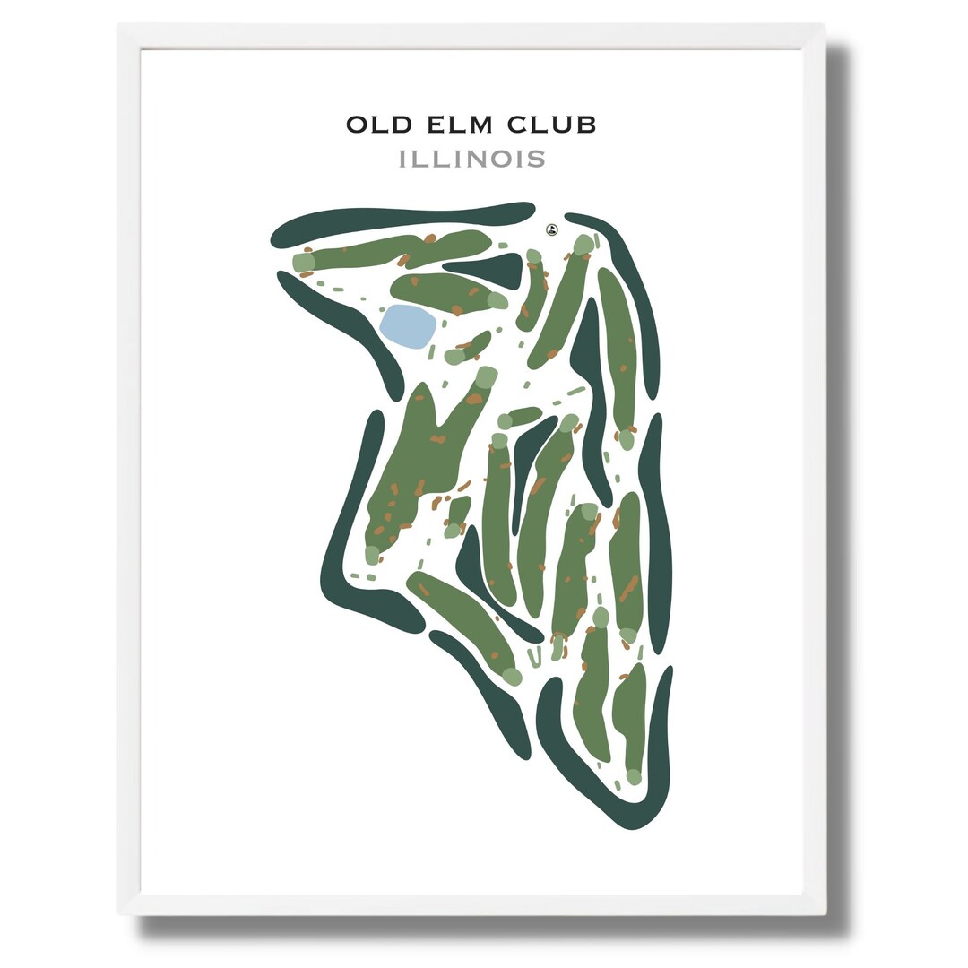 Old Elm Club Illinois Golf Course Map Home Decor Golfer - Etsy