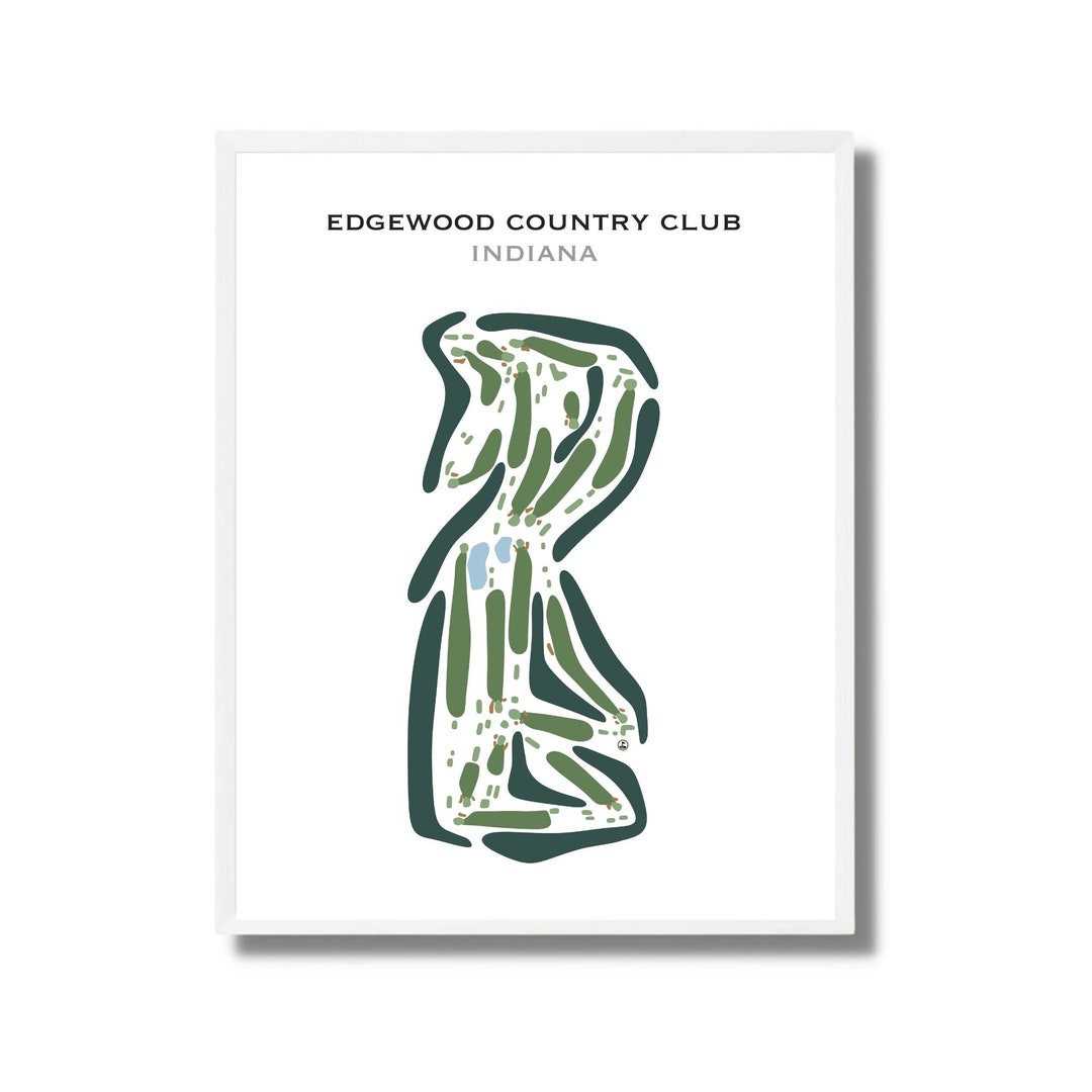 Edgewood Country Club, IN | Golf Course Map, Golf Map, Golfer Gift for ...