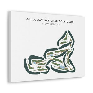 Galloway National Golf Club, NJ Golf Course Map Wall Art, Golfer Lover ...