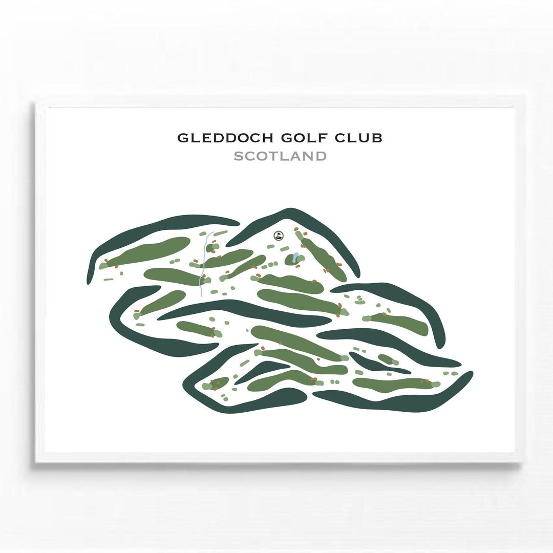 Gleddoch Golf Club, Scotland | Golf Course Map, Golf Map, Golfer Gift ...