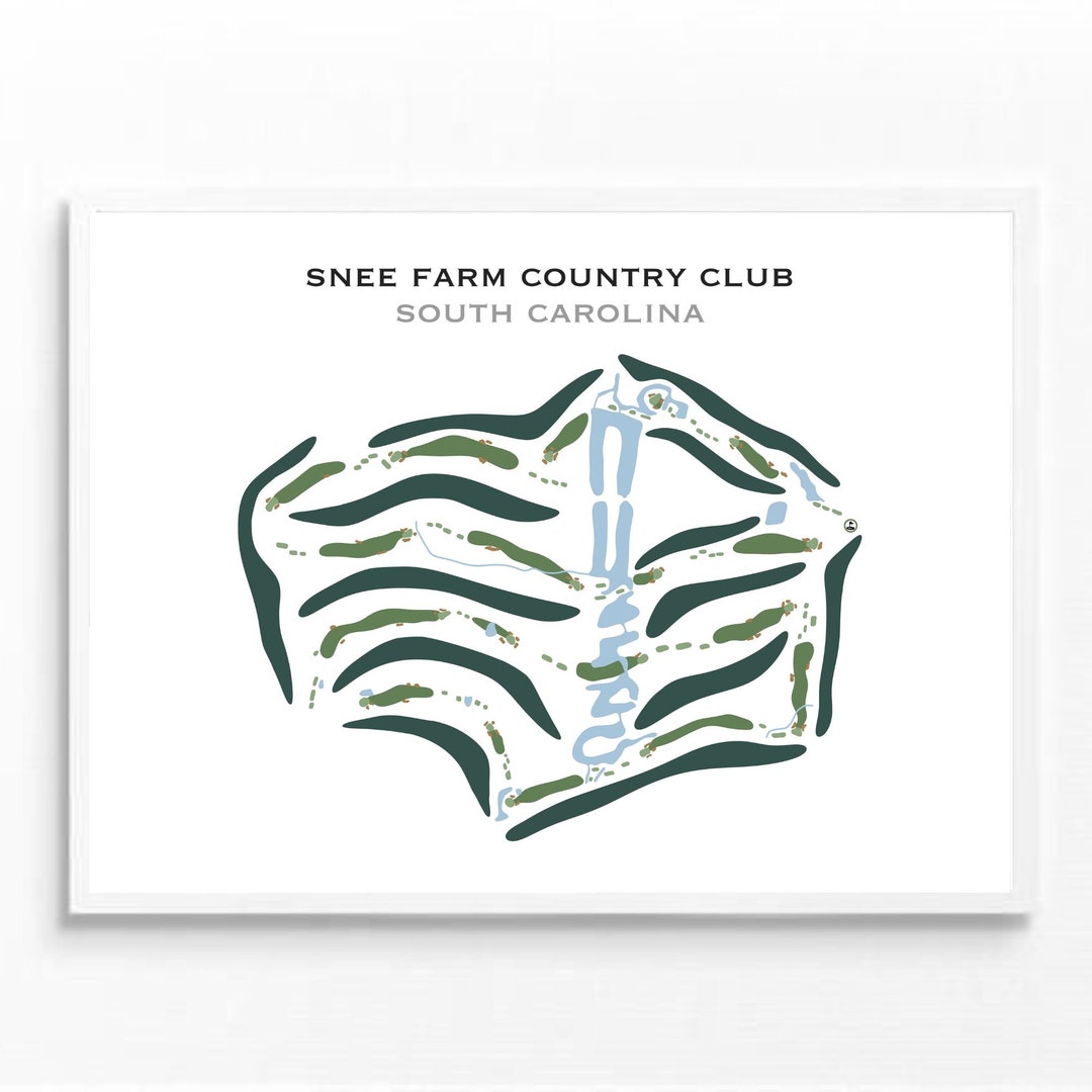 Golf Club Prints- Snee Farm South Carolina Golf Course Map | Golf ...