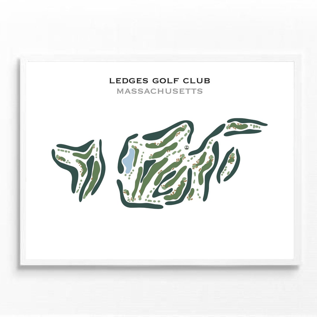 Ledges Golf Club, MA | Golf Course Map, Golf Map, Golfer Gift for Him ...