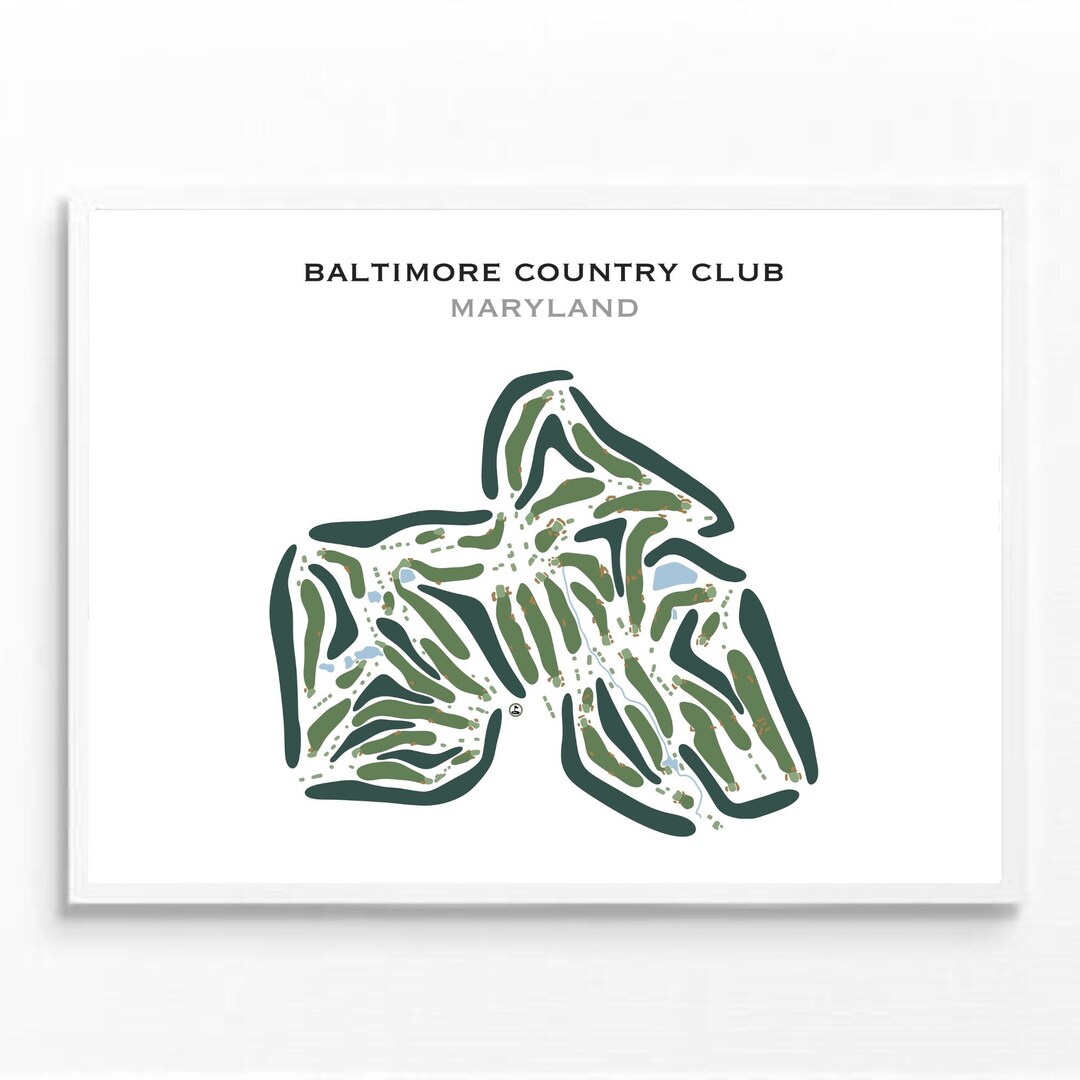 Baltimore Country Club, MD | Golf Course Map, Golf Map, Golfer Gift for ...
