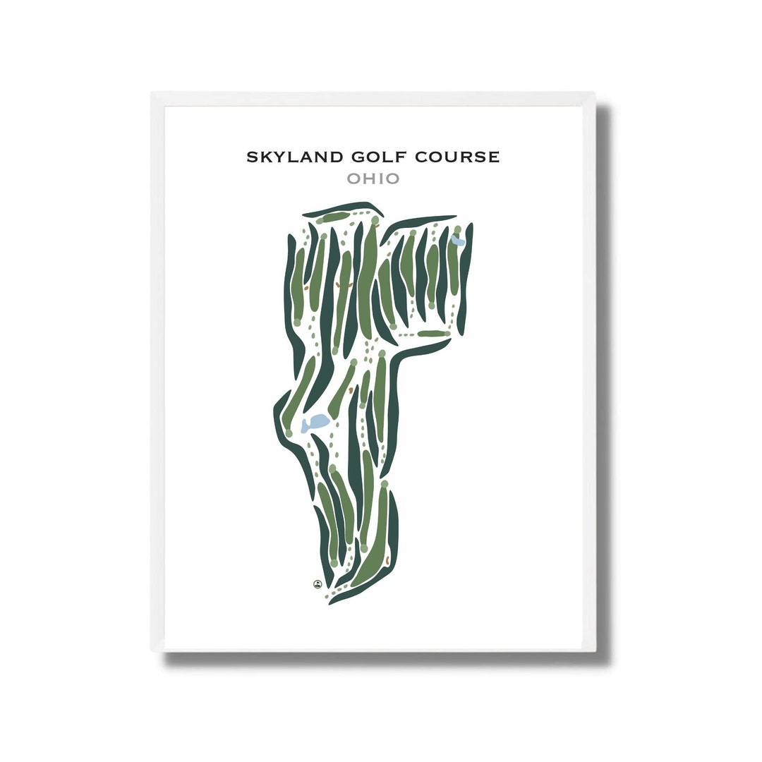 Skyland Golf Course, Ohio Golf Course Map Canvas, Golf Map Wall Art ...