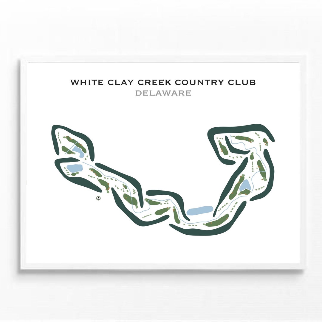 White Clay Creek Country Club, DE | Golf Course Map, Decor, Golfer Gift ...
