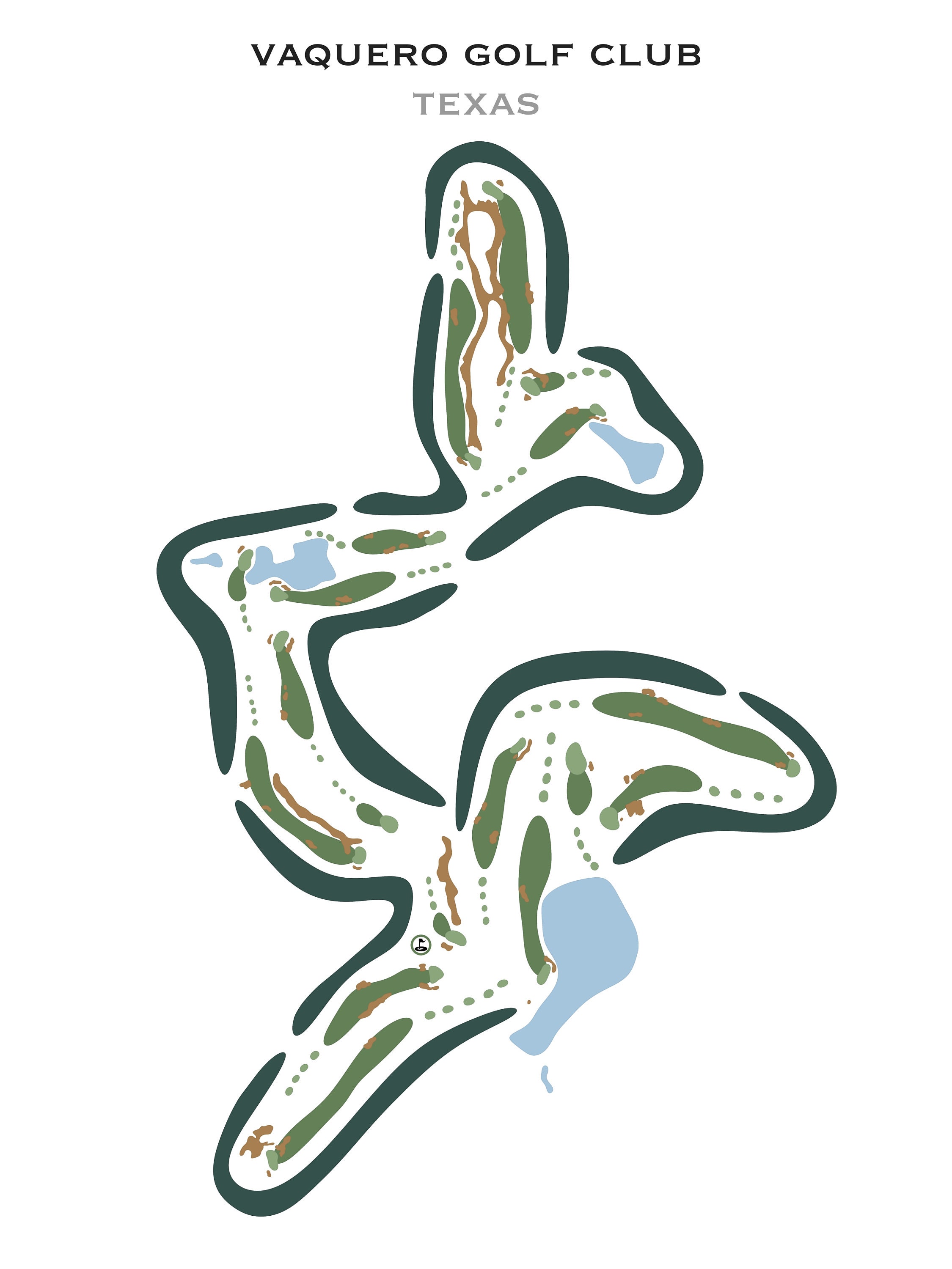 Vaquero Golf Club Texas Golf Course Map Home Decor Golfer - Etsy