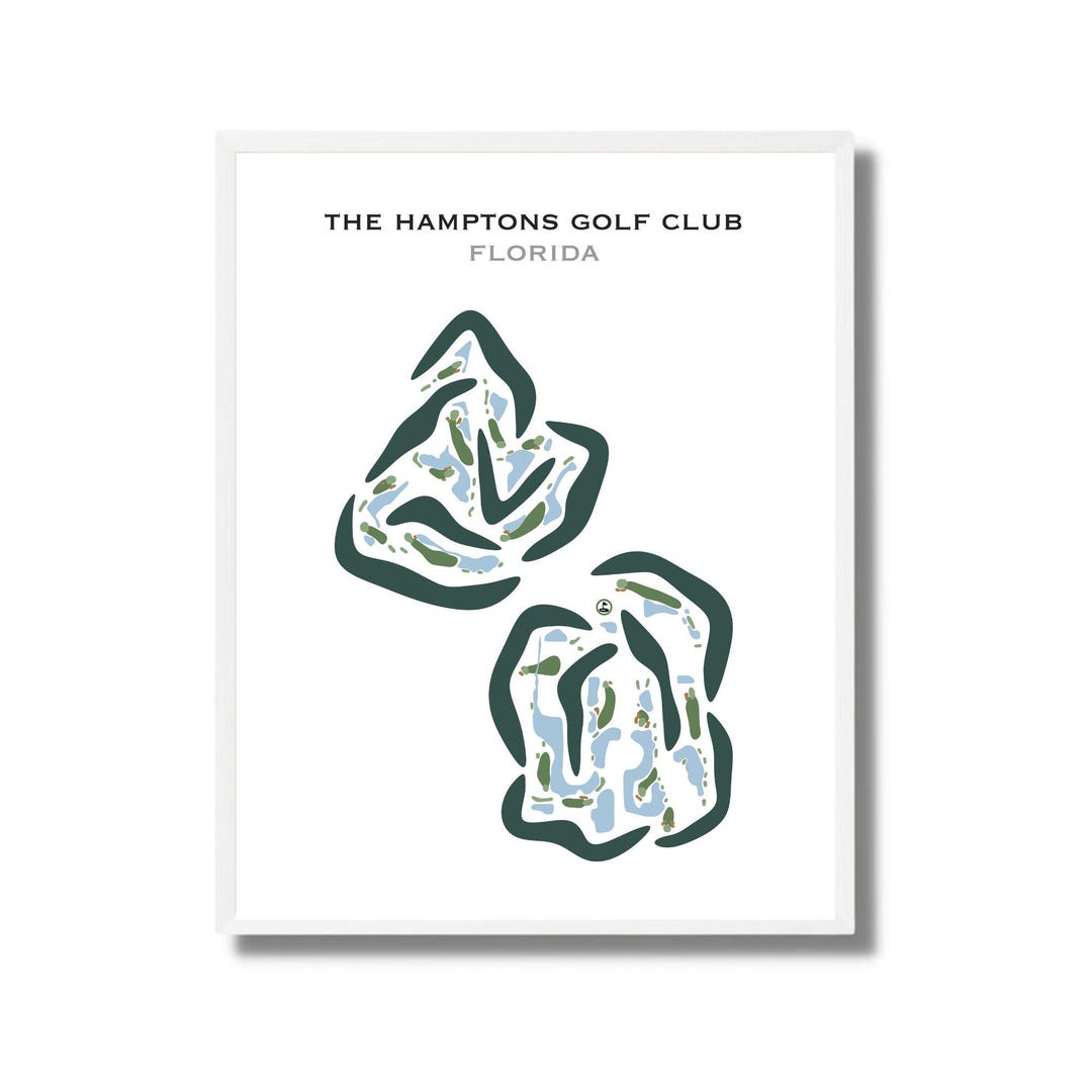 The Hampton Golf Club, Florida | Golf Course Map, Golf Map, Golfer Gift ...