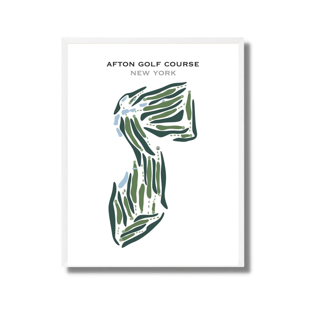 Afton Golf Course, New York Golf Course Map Canvas, Golf Map Decor ...