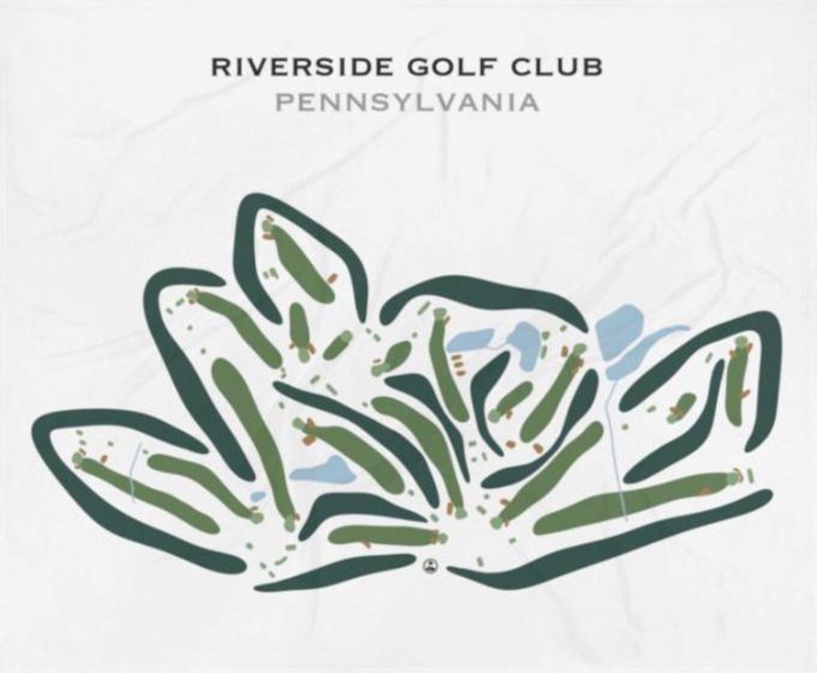 Riverside Golf, Pennsylvania | Golf Course Map, Golf Map, Golfer Gift ...
