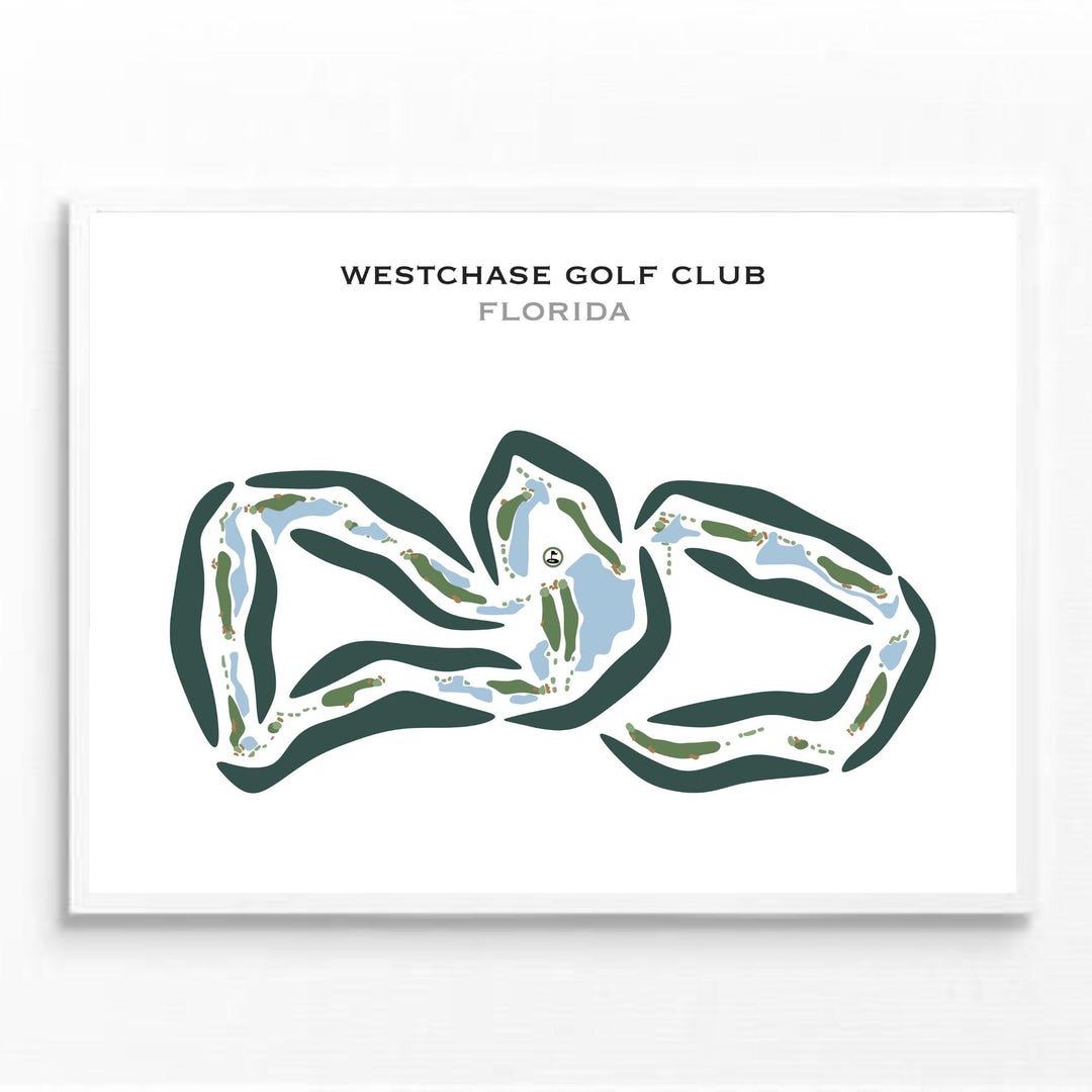 Westchase Golf Club, Florida Golf Course Map Wall Art, Golf Gift for ...