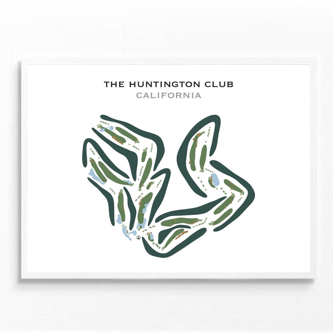 The Huntington Club, CA | Golf Course Map, Golf Map, Golfer Gift for ...