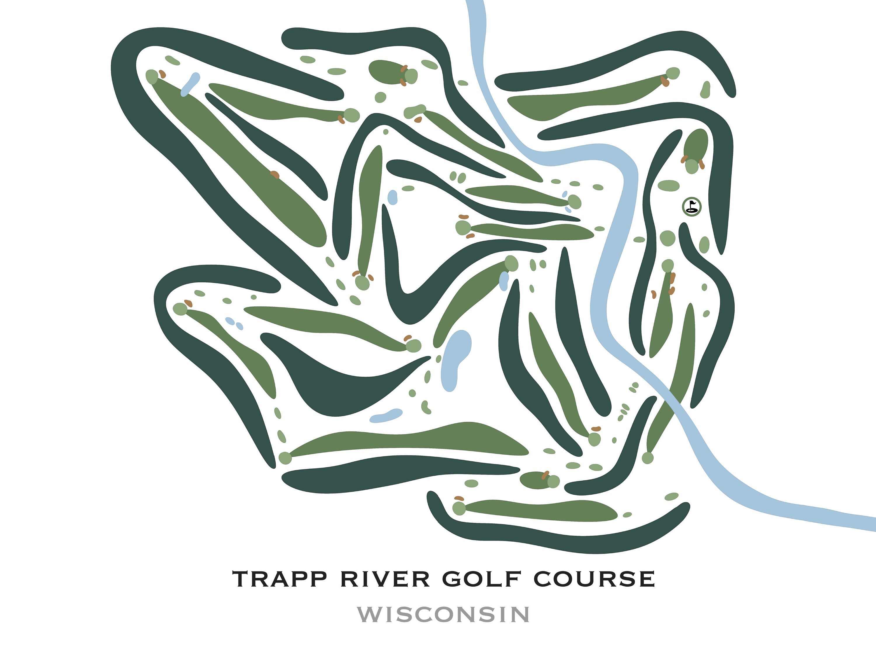 Trapp River Golf Course Wisconsin Golf Course Map Golf - Etsy