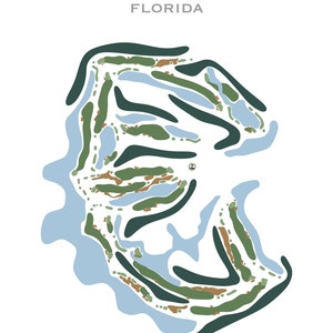 The Loxahatchee Club FL Golf Course Map Home Decor Golfer - Etsy