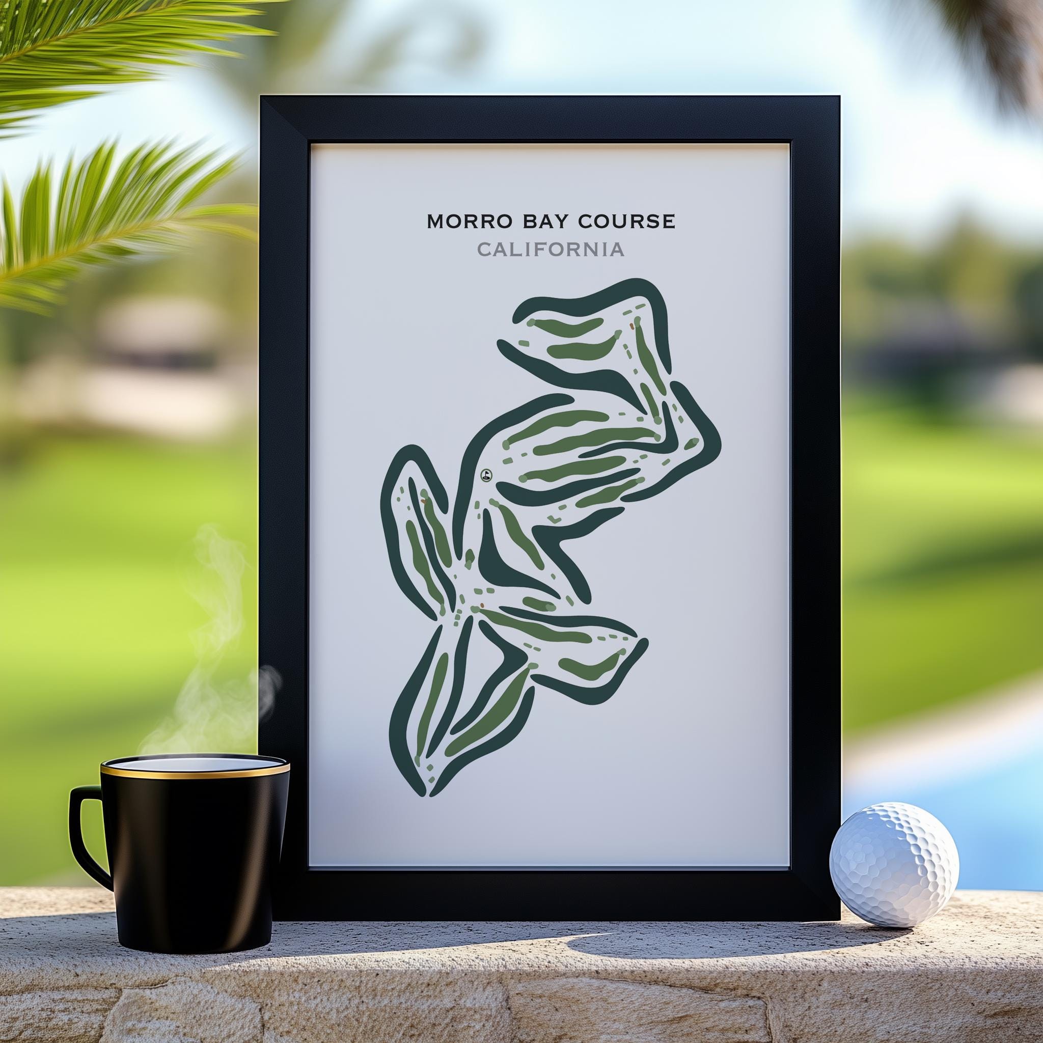 Morro Bay Golf Course, CA Golf Course Map Wall Art, Golf Map Canvas ...