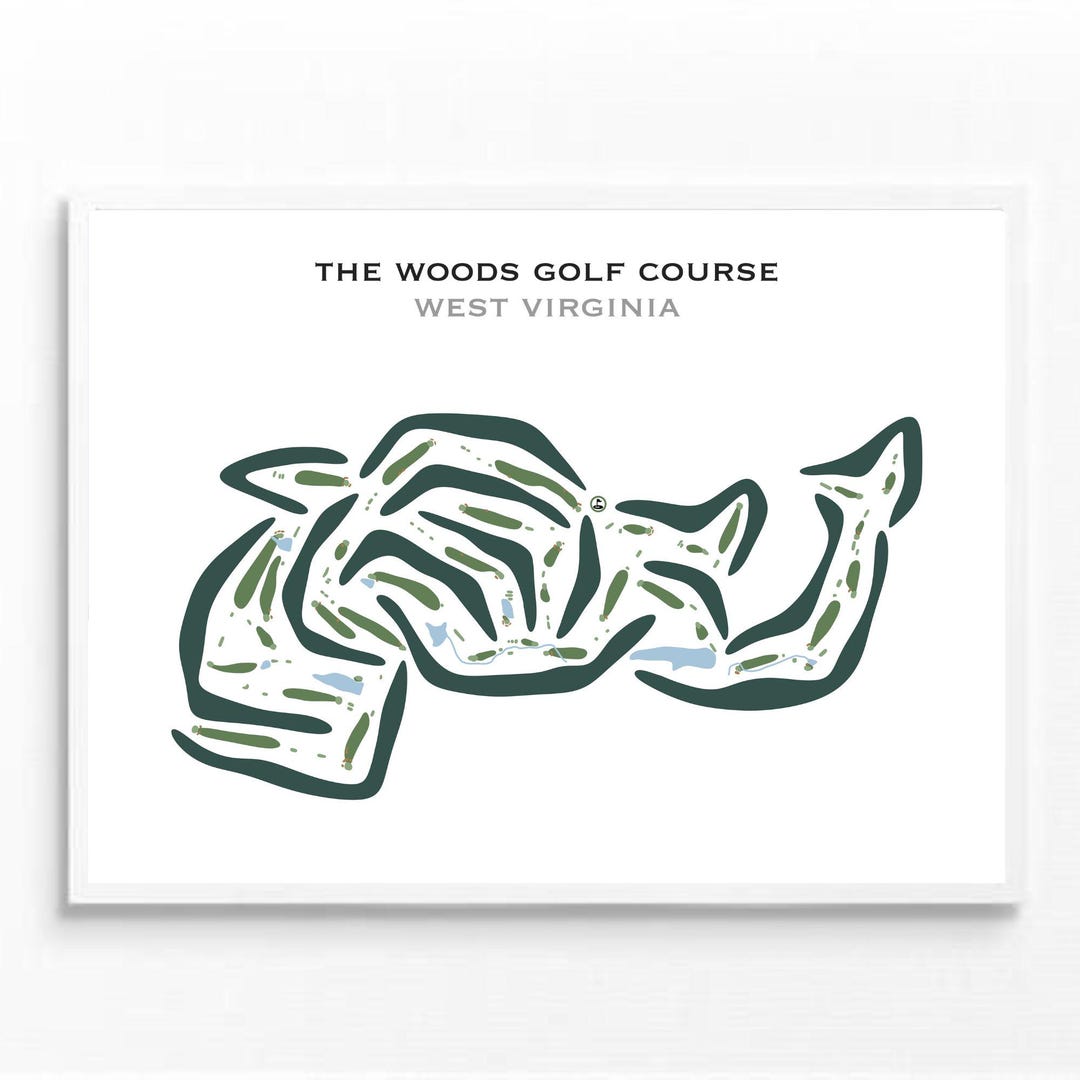 The Woods Golf Course, WV | Golf Course Map, Golf Map, Golfer Gift for ...