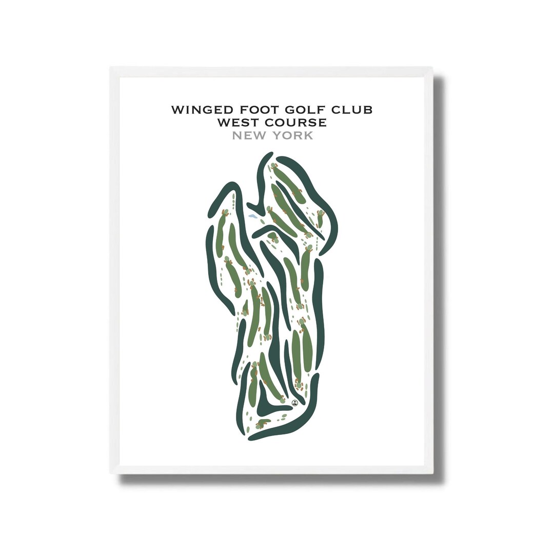 Winged Foot Golf Club - West Course, NY Golf Course Map Wall Art ...