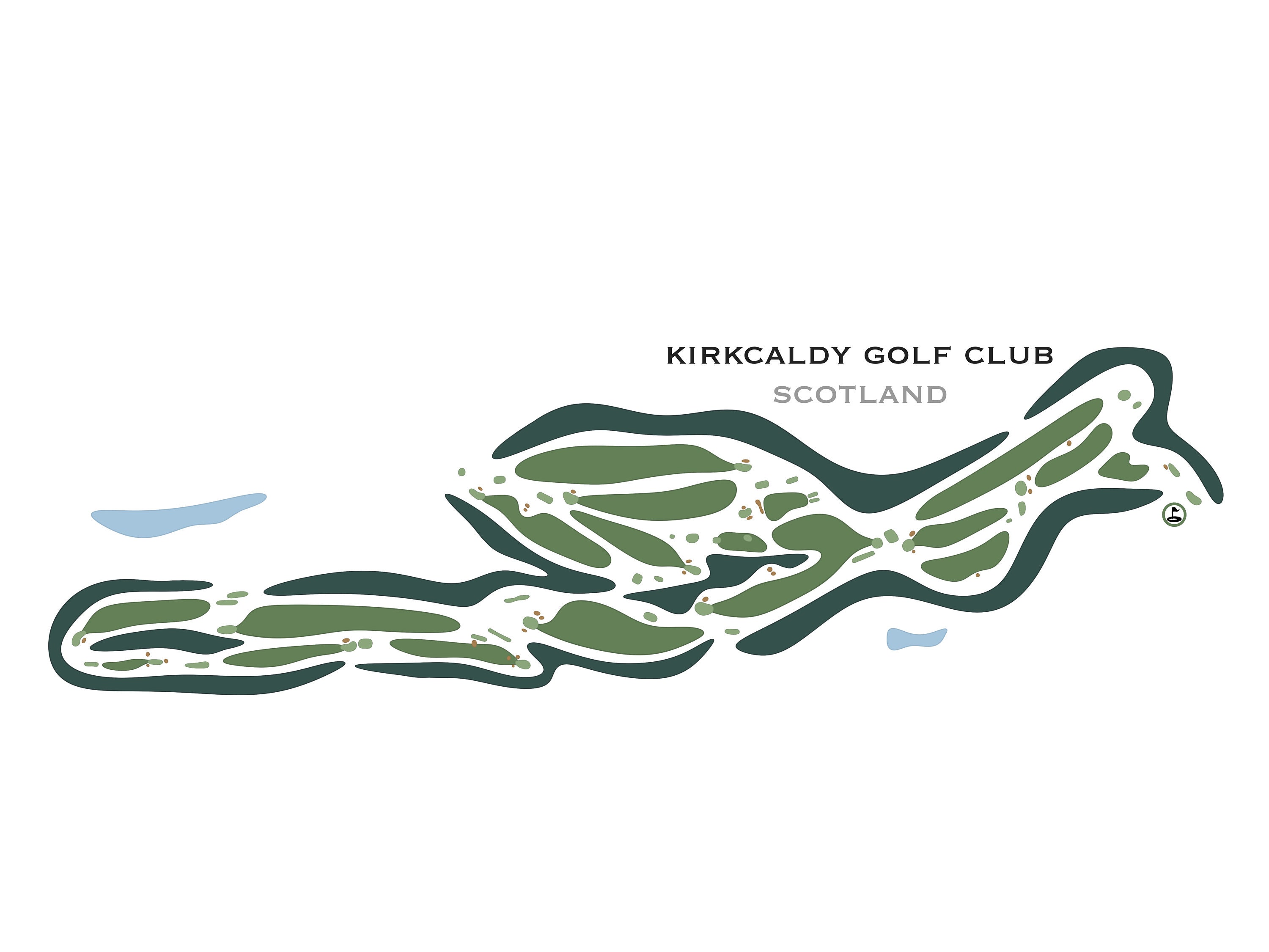 Kirkcaldy Golf Club Scotland Golf Course Map Golf Wall - Etsy