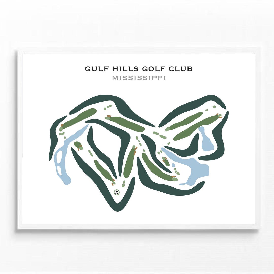 Gulf Hills Golf Club, MS | Golf Course Map, Golf Map, Golfer Gift for ...