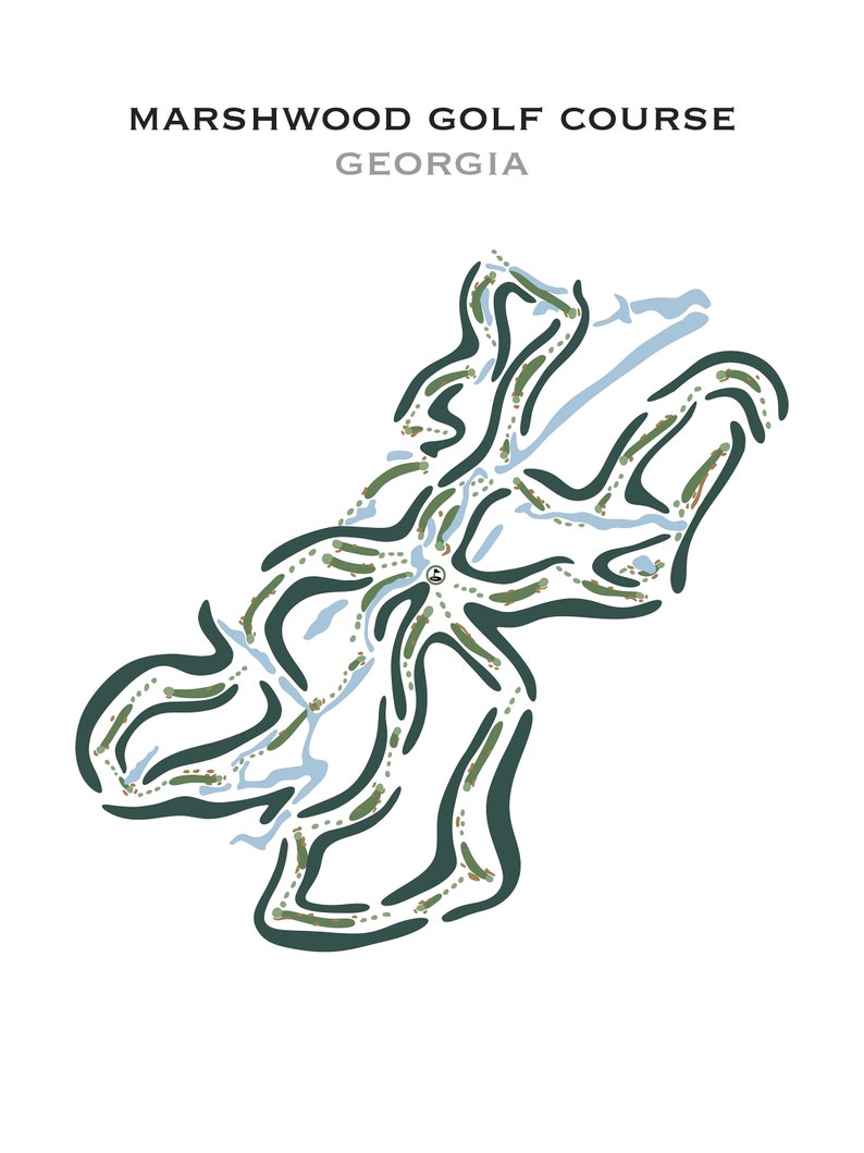 Marshwood Golf Course GA Golf Course Map Home Decor - Etsy