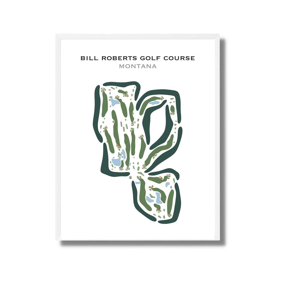 Bill Roberts Golf Course, MT Golf Course Map Wall Art, Golf Map Wall ...